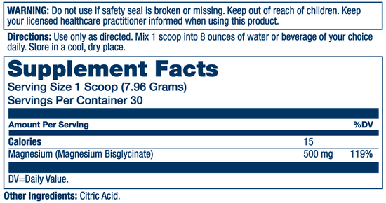 Extra-Strength Magnesium Glycinate Powder 500 mg – Solaray