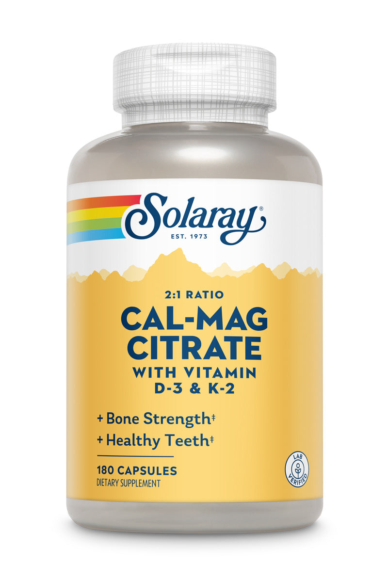 Cal-Mag Citrate w/D-3 & K-2, 2:1 Ratio – Solaray