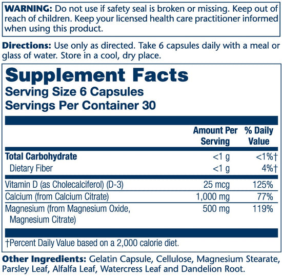 Calcium & Magnesium Citrate W/ Vitamin D-3, 2:1 Ratio – Solaray