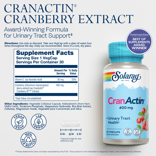 Cranactin Cranberry Extract 400mg – Solaray
