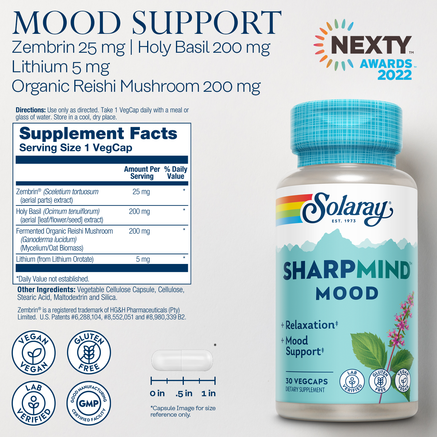 SharpMind Nootropics Mood – Solaray