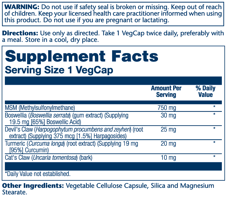 MSM 750mg – Solaray