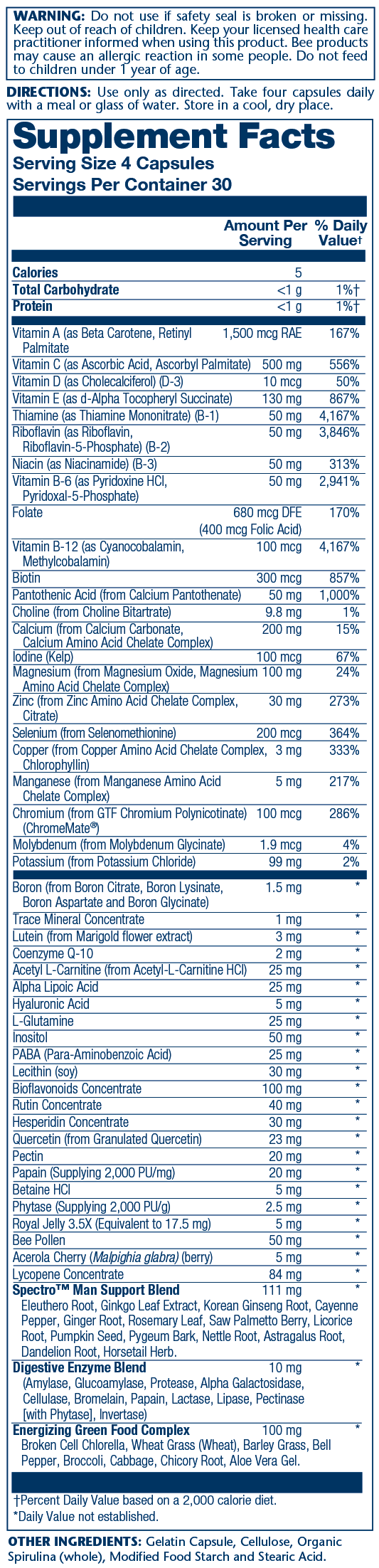 Spectro Man Multivitamin – Solaray