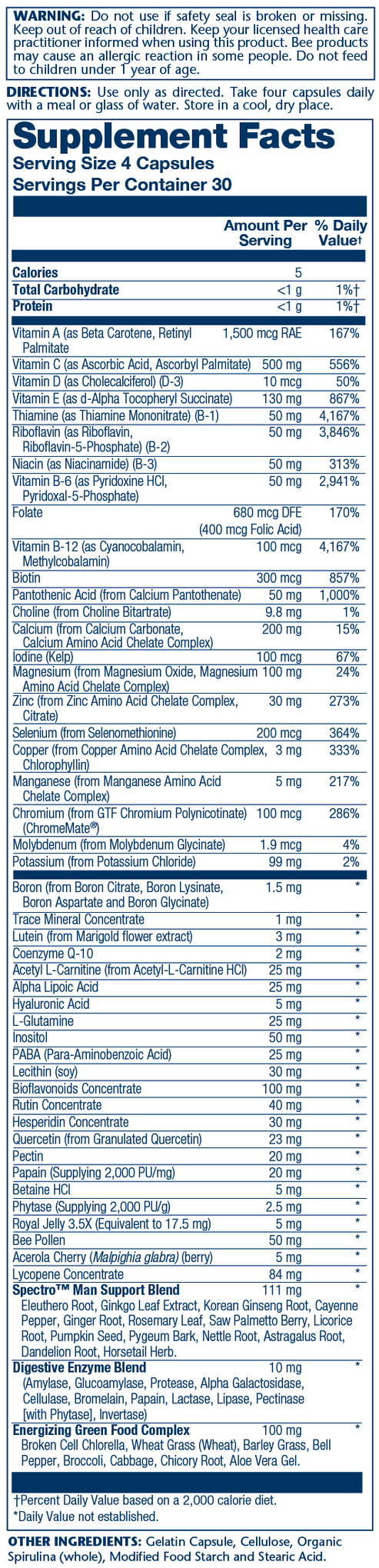 Spectro Man Multivitamin – Solaray