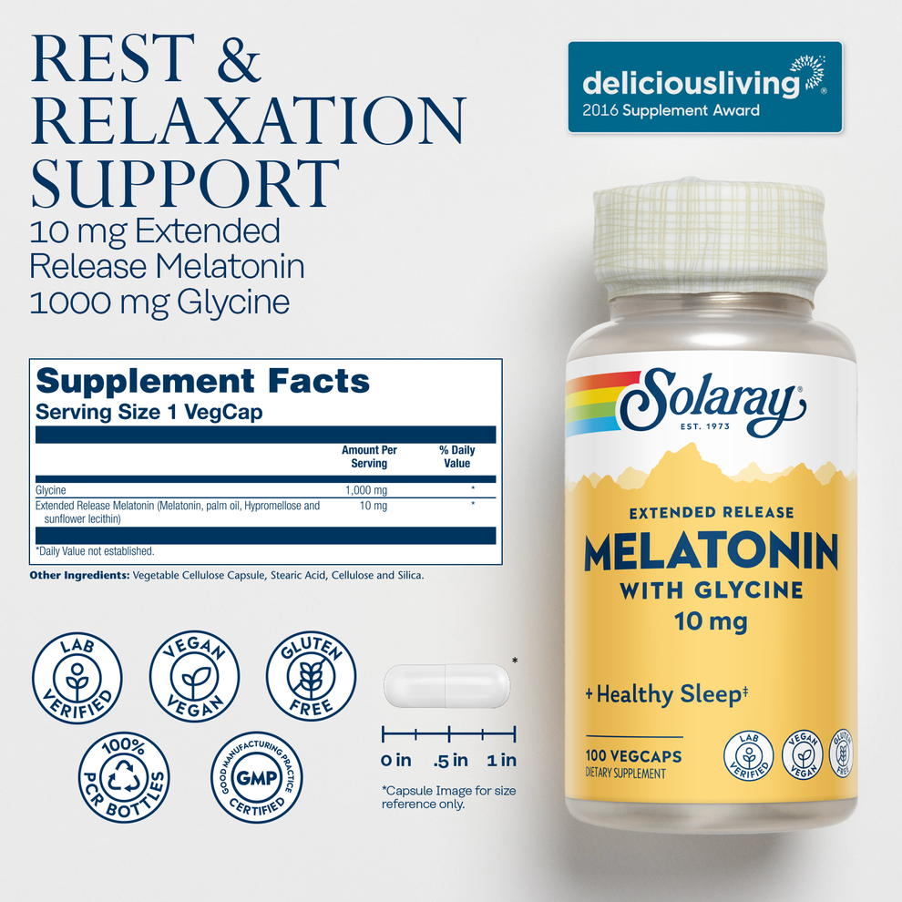Extended Release Melatonin w/Glycine – Solaray